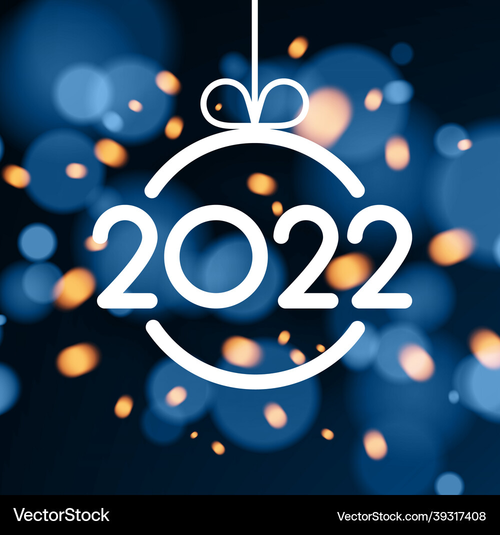 White christmas tree toy with 2022 sign Royalty Free Vector