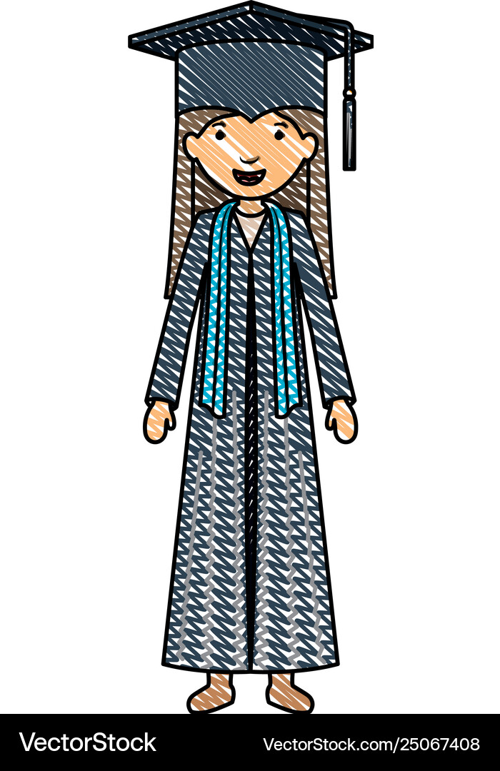 Young girl graduate character Royalty Free Vector Image