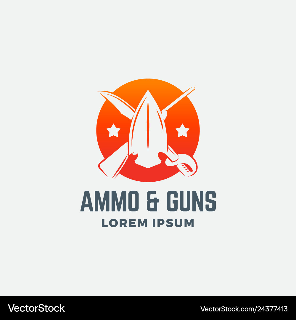 Ammo and guns abstract icon symbol or logo Vector Image