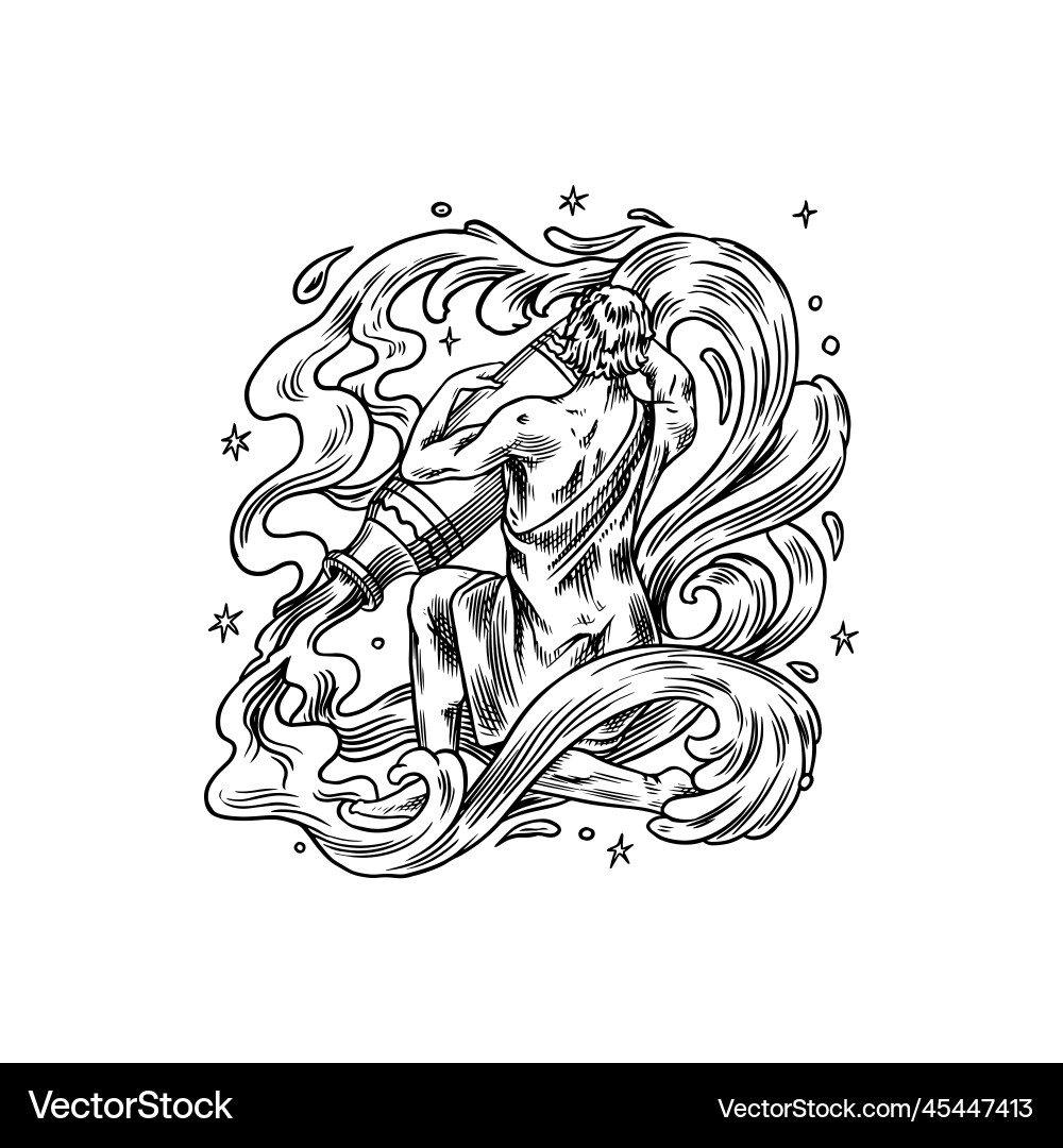 Aquarius zodiac sign modern magic astrological Vector Image