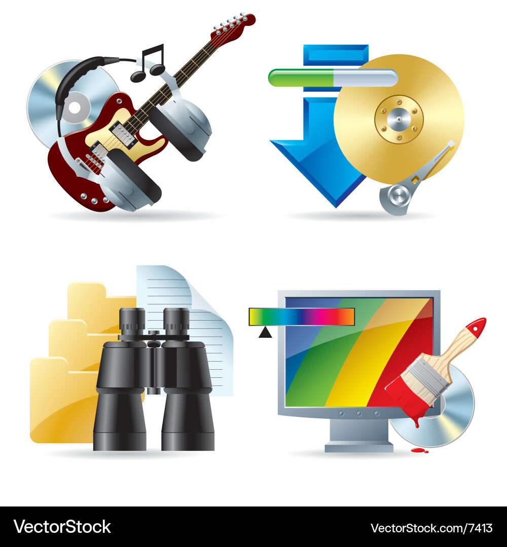 Computer and web icons iii Royalty Free Vector Image