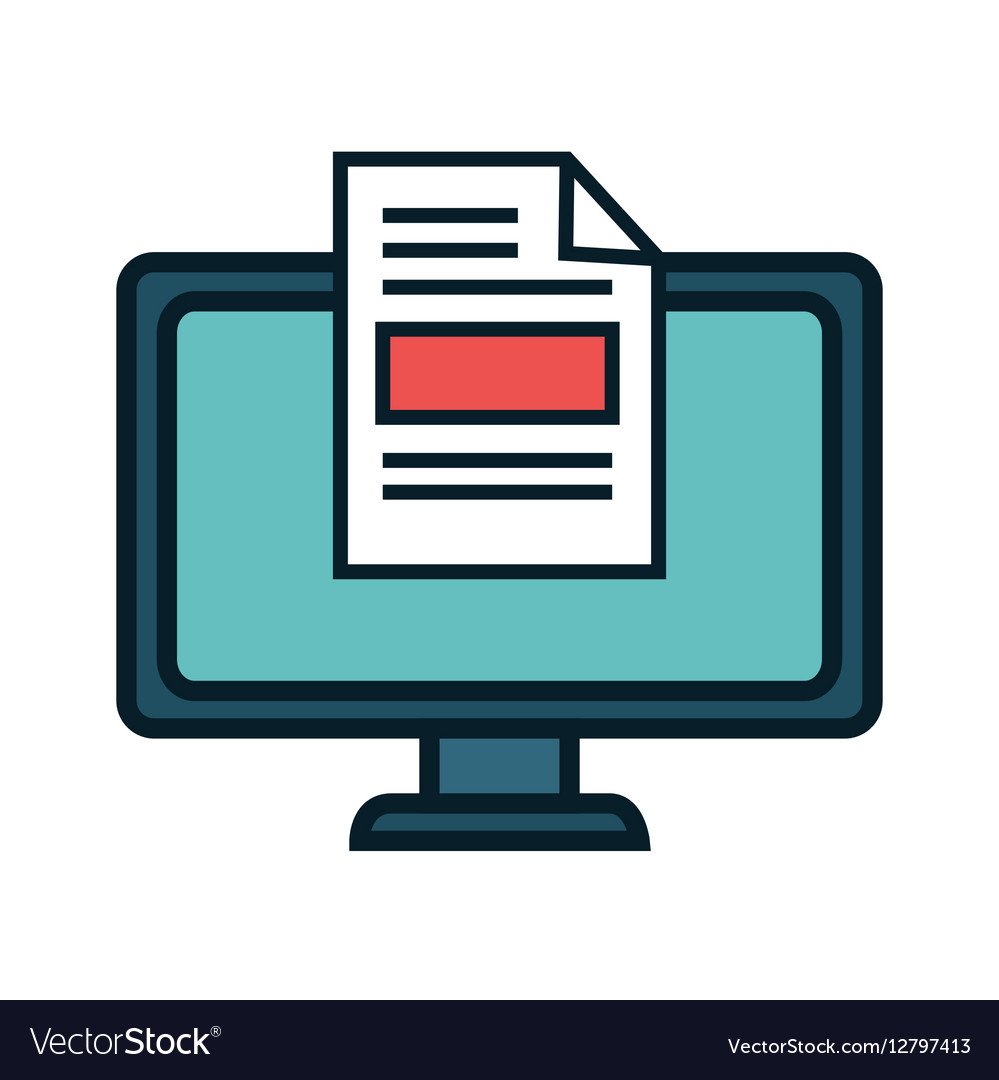 Computer desktop isolated icon Royalty Free Vector Image