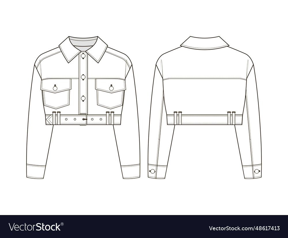 Cropped denim jacket Royalty Free Vector Image