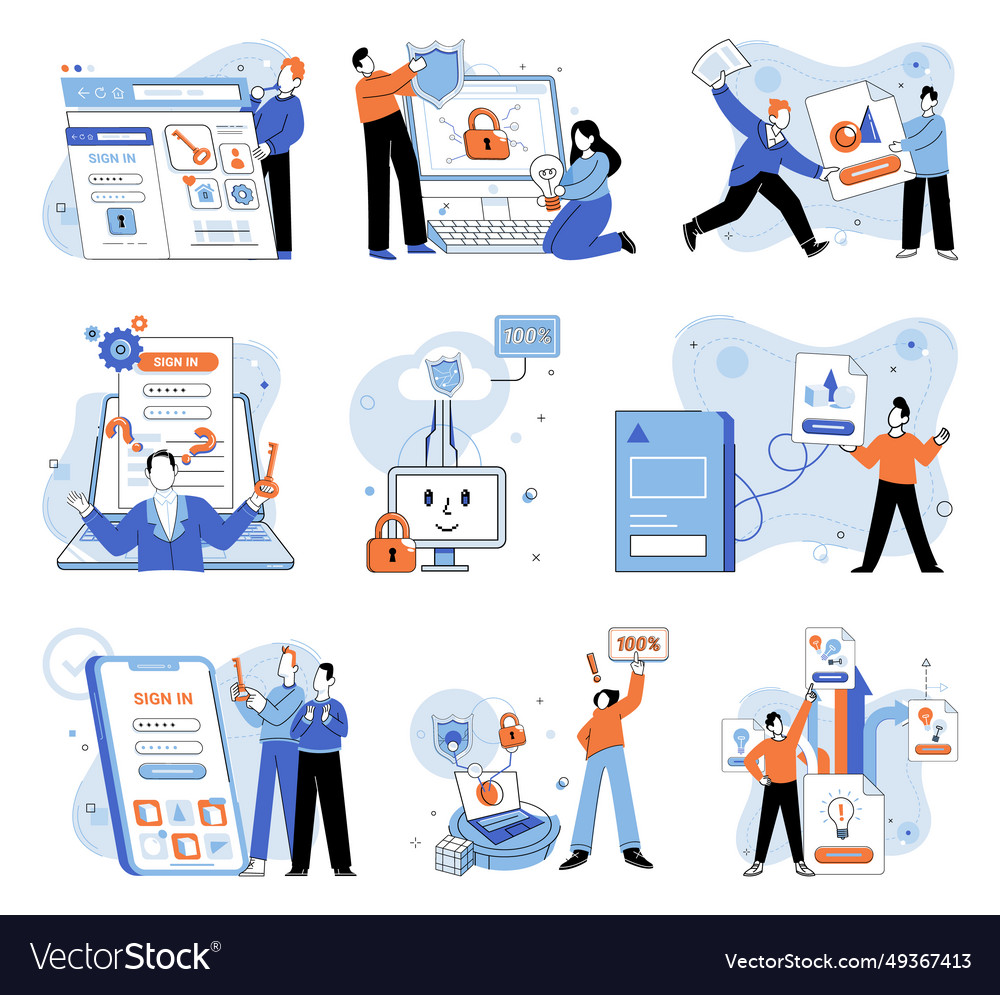 Cyber security the protection digital assets Vector Image