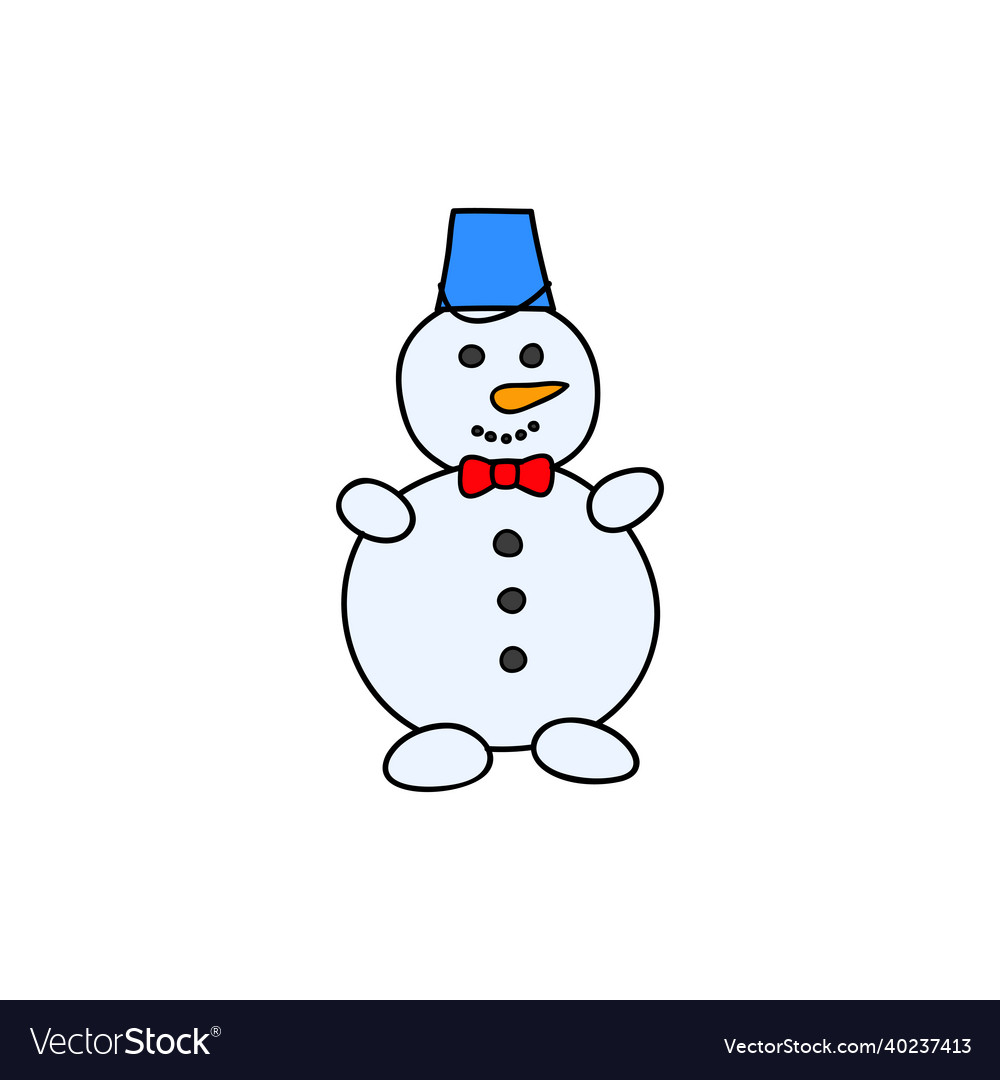 Doodle snowman icon Royalty Free Vector Image - VectorStock