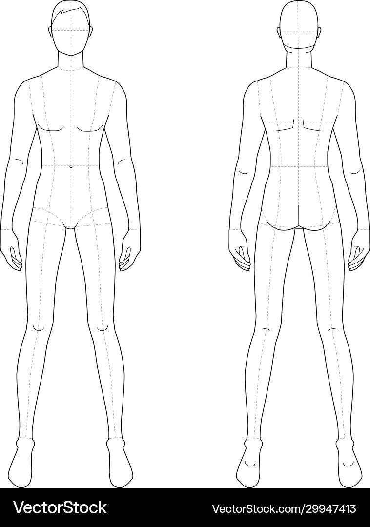 Fashion template standing men Royalty Free Vector Image