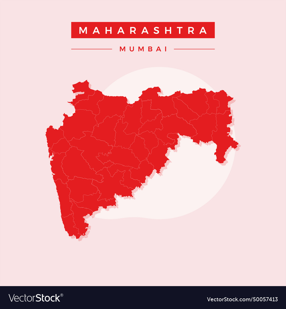 Maharashtra map Royalty Free Vector Image - VectorStock