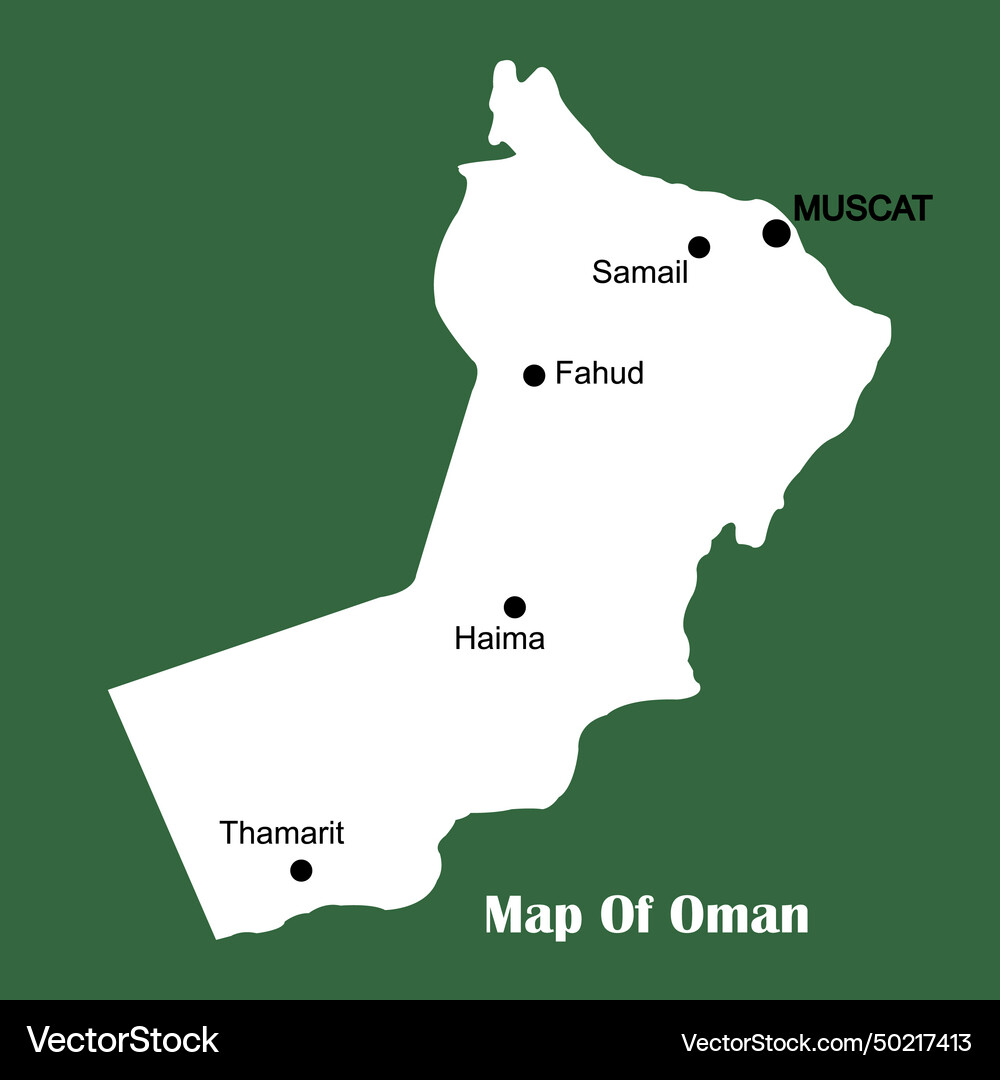 Oman country map Royalty Free Vector Image - VectorStock