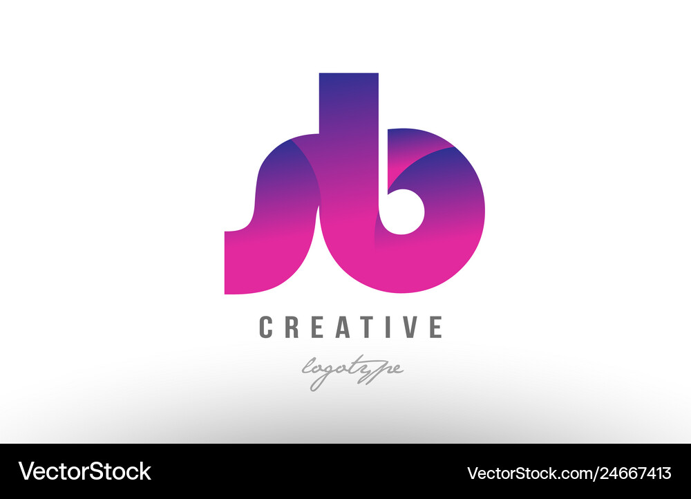 Pink gradient sb s b alphabet letter logo Vector Image
