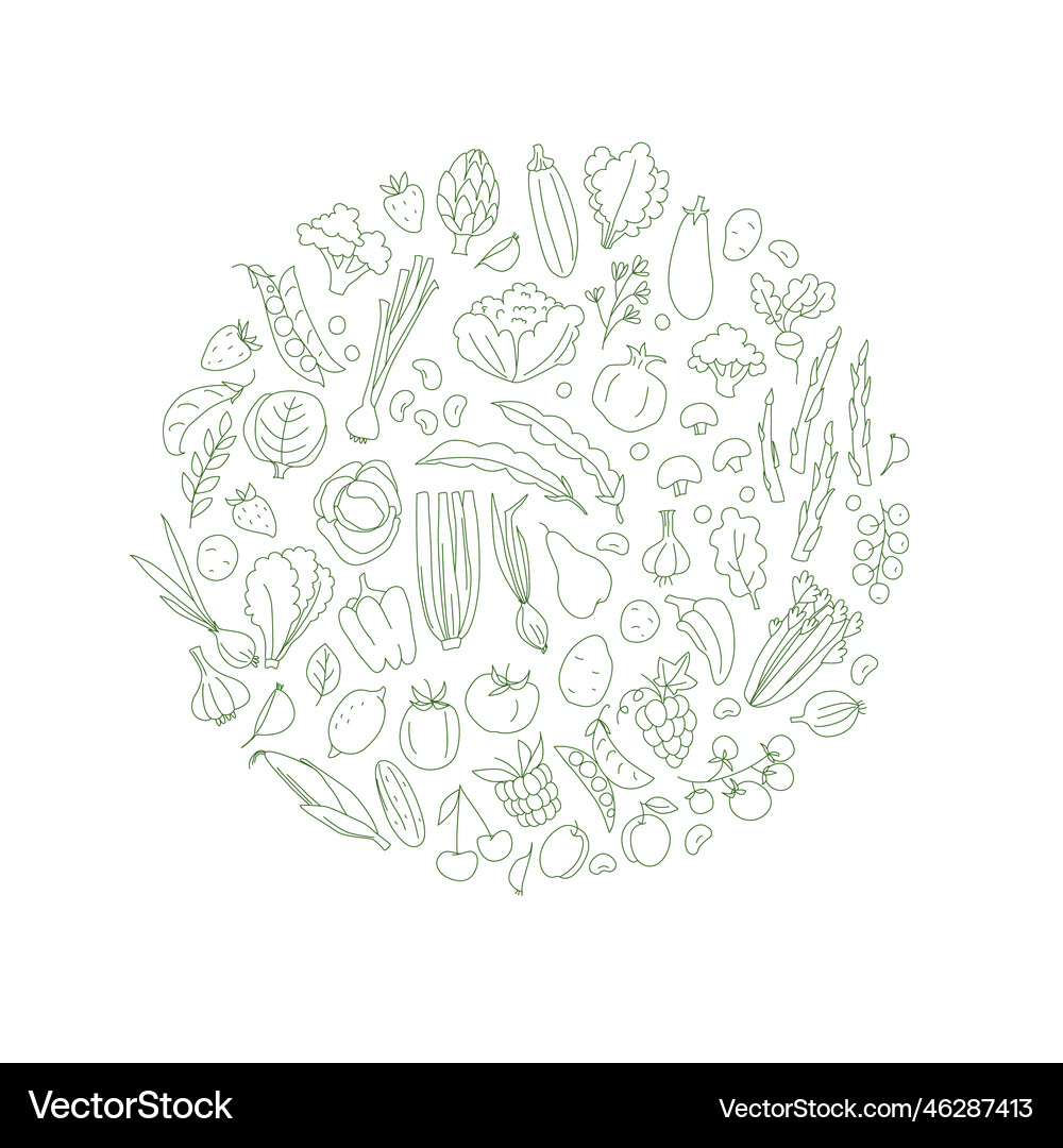 Round background pattern of organic farm fresh Vector Image