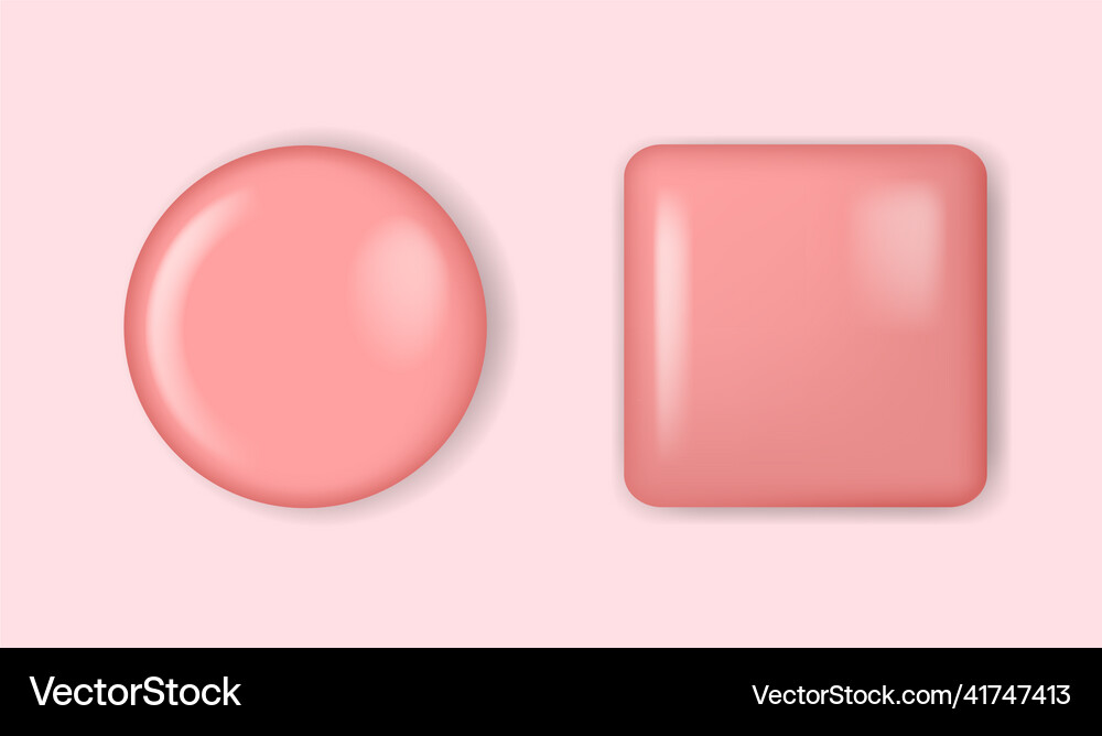 Set of 3d plate different shapes Royalty Free Vector Image
