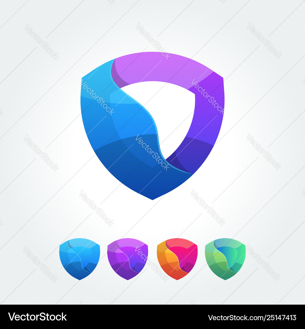 Shilled colorful logo geometric template Vector Image