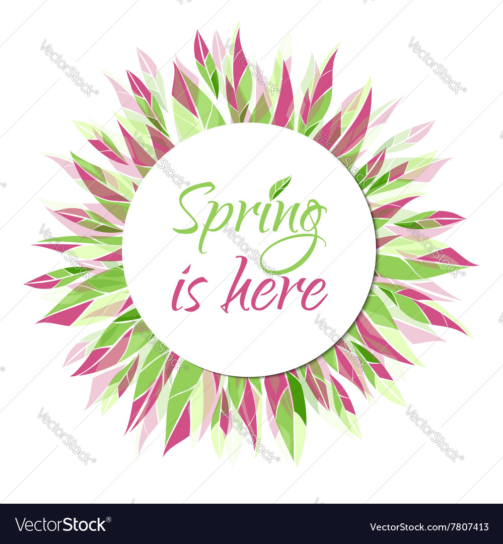 Spring is here card banner tag label Royalty Free Vector