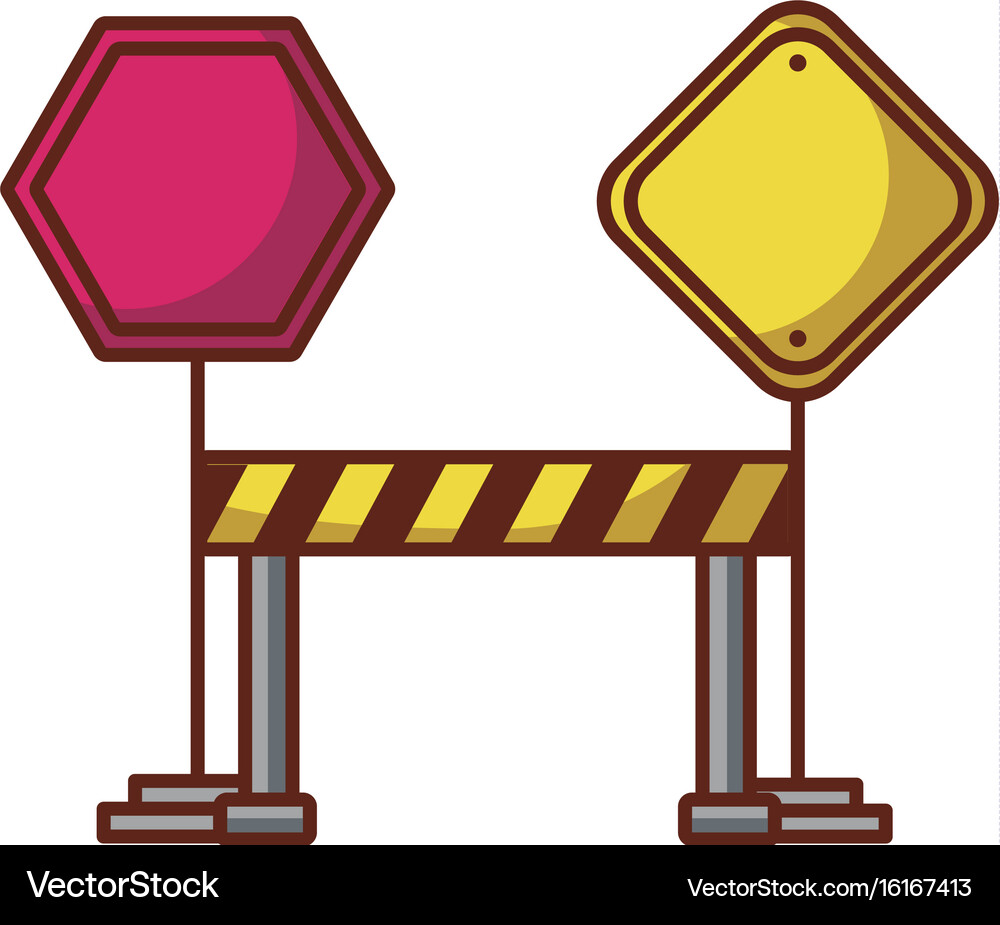 Traffic signal with fence Royalty Free Vector Image