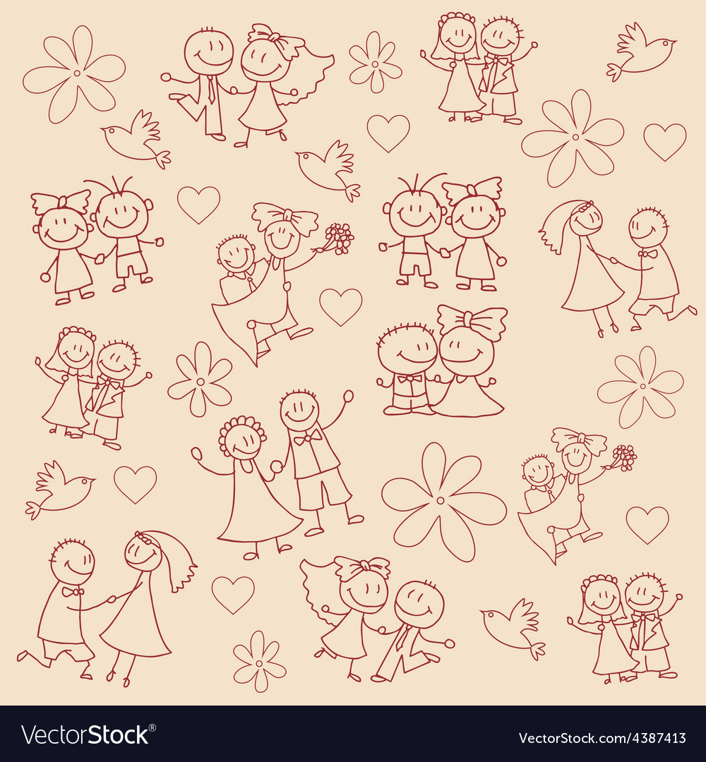 Wedding couple Royalty Free Vector Image - VectorStock