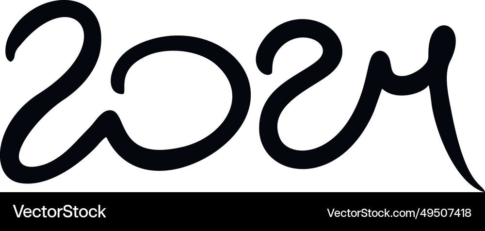 2024 year black handwriting font Royalty Free Vector Image