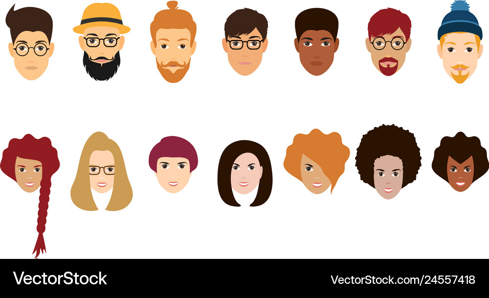 Beautiful people avatars collection Royalty Free Vector