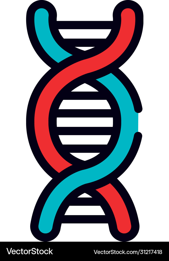 Dna chain icon line and fill style Royalty Free Vector Image