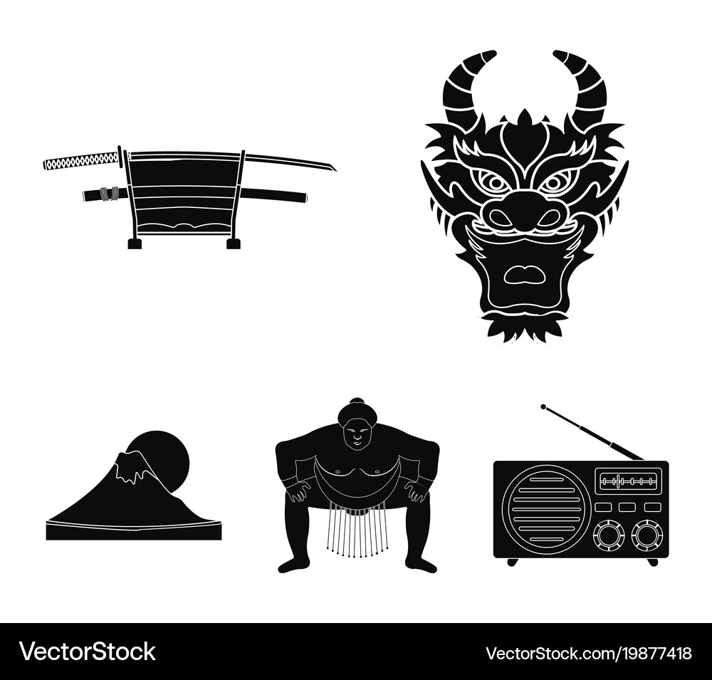Dragon mask katano a man is a sumo player Vector Image