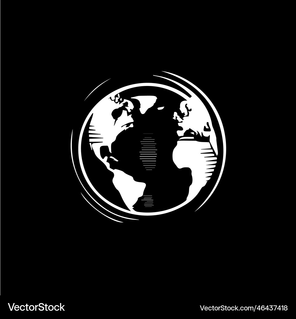 Earth logo template globe world round emblem Vector Image