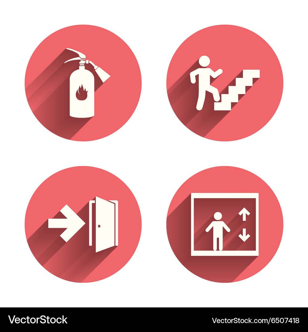 Emergency exit icons door with arrow sign Vector Image