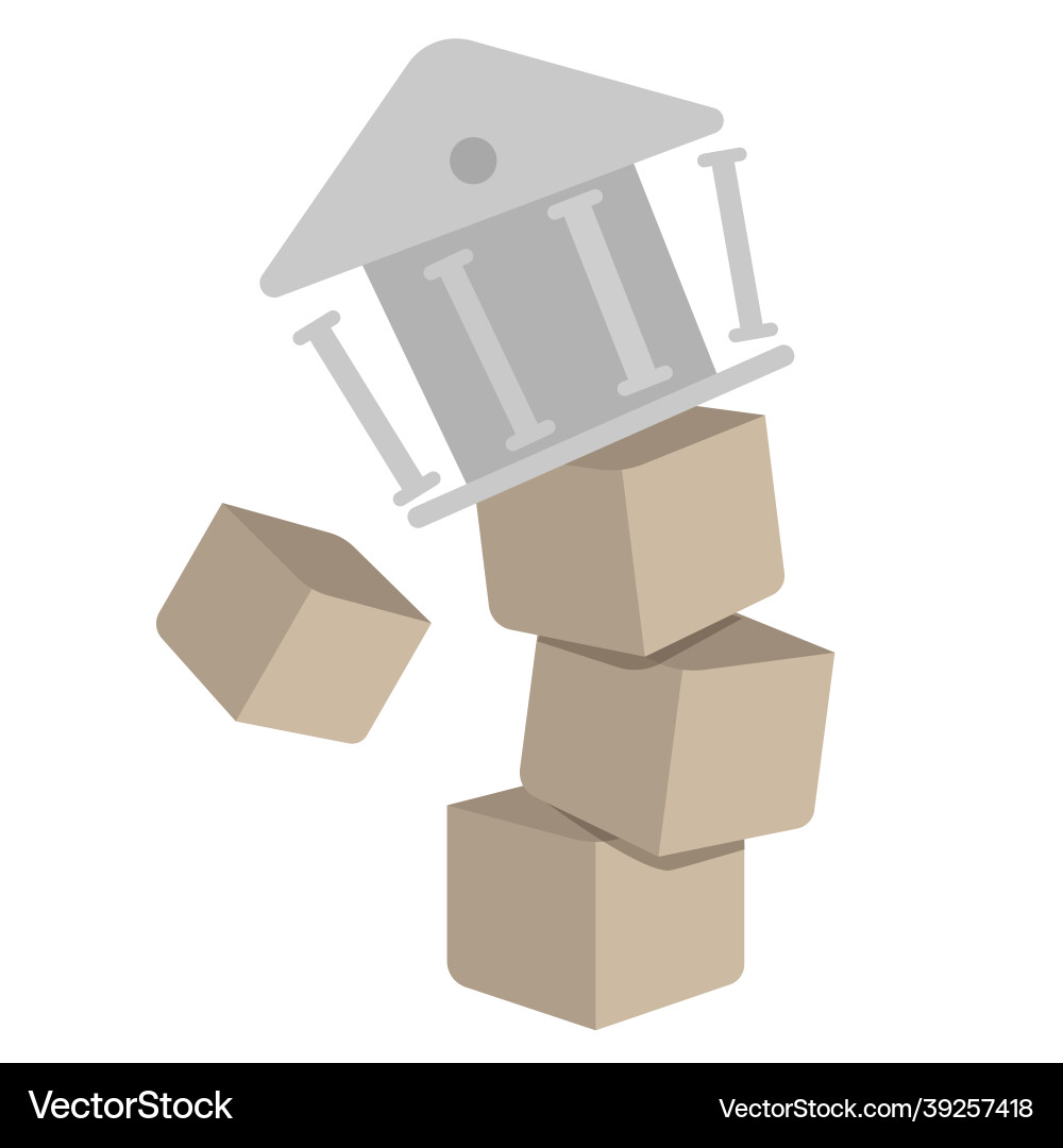 Government crash collapse at risk building Vector Image