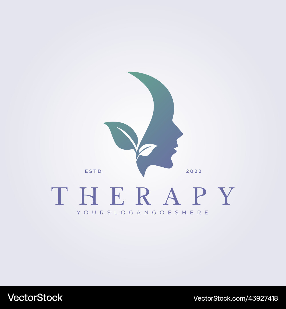 Mental health therapy mind help logo Royalty Free Vector