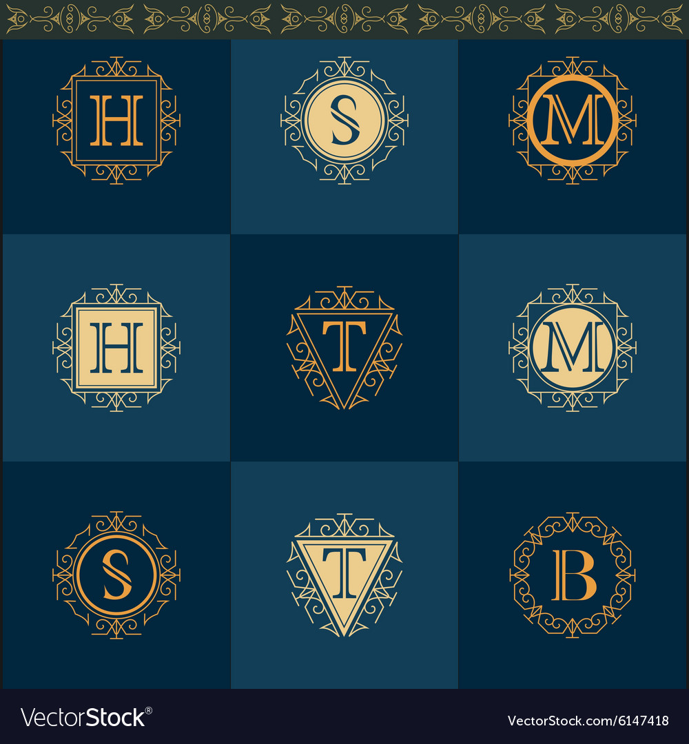 Monogram design elements graceful template Vector Image