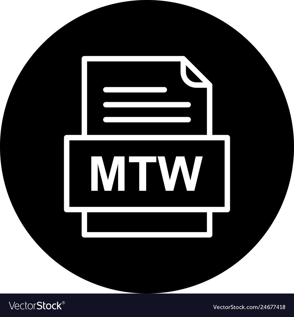Mtw file document icon Royalty Free Vector Image