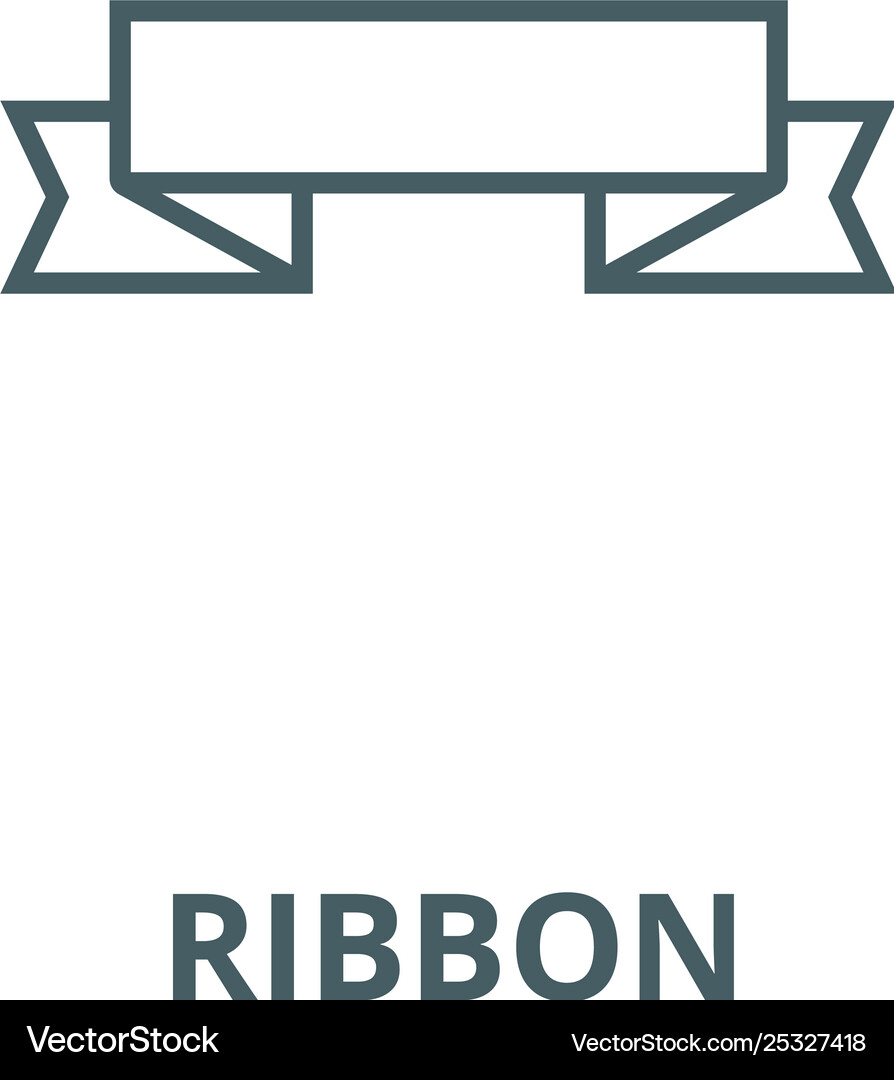 Ribbon corners up line icon linear concept Vector Image