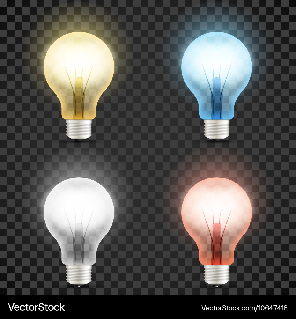 Set of colored transparent realistic glass light Vector Image