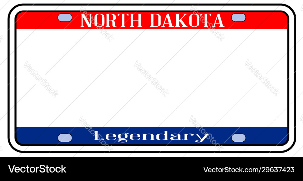 Blank north dakota license plate Royalty Free Vector Image