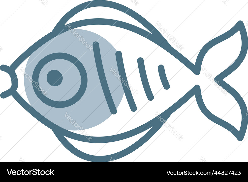 Blue fish with open mouth on a white background Vector Image
