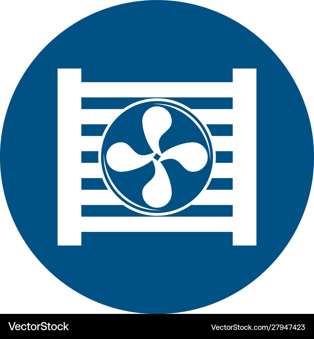 Car radiator and fan assembly piece flat Vector Image