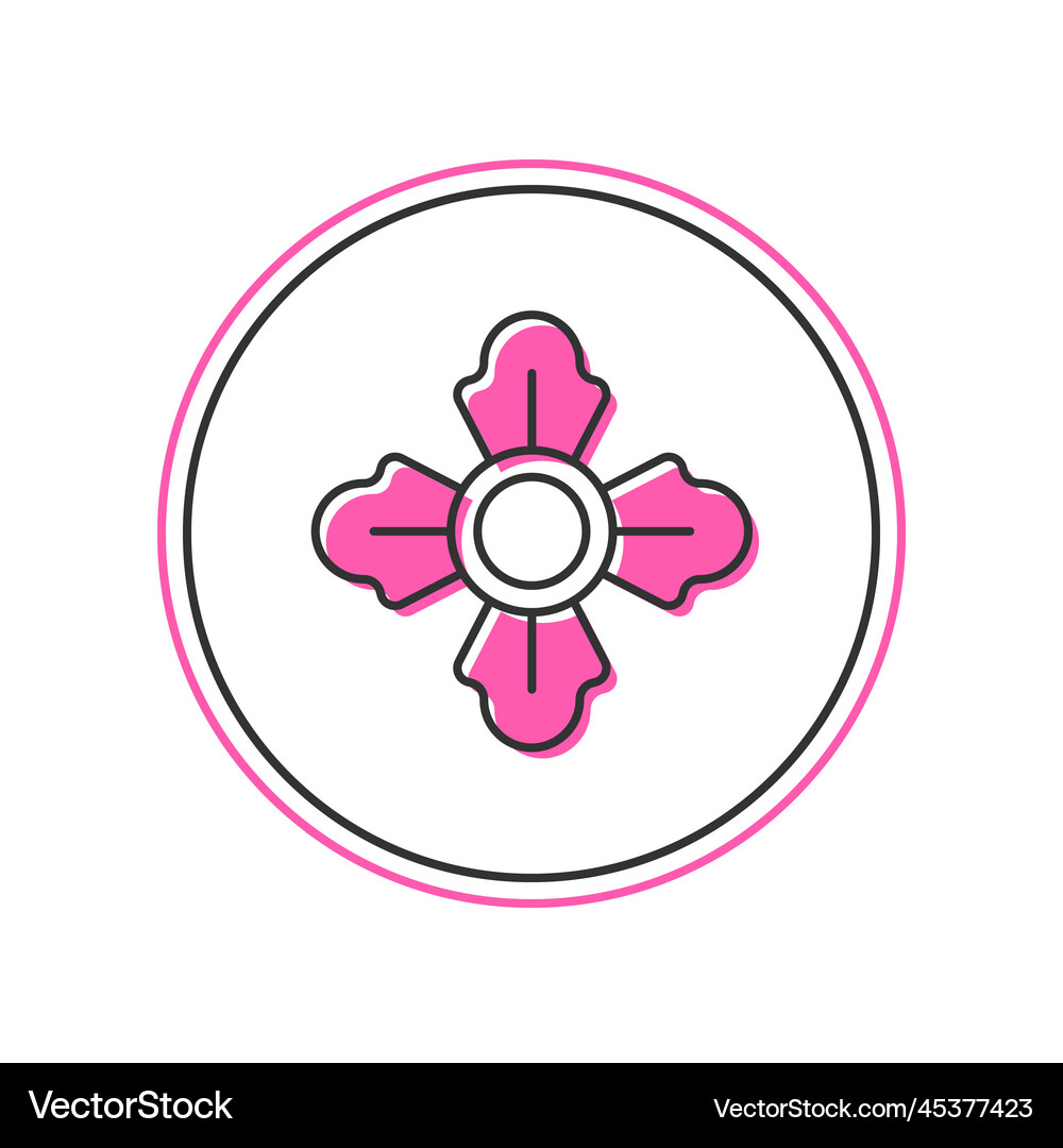 Filled outline firefighter icon isolated on white Vector Image