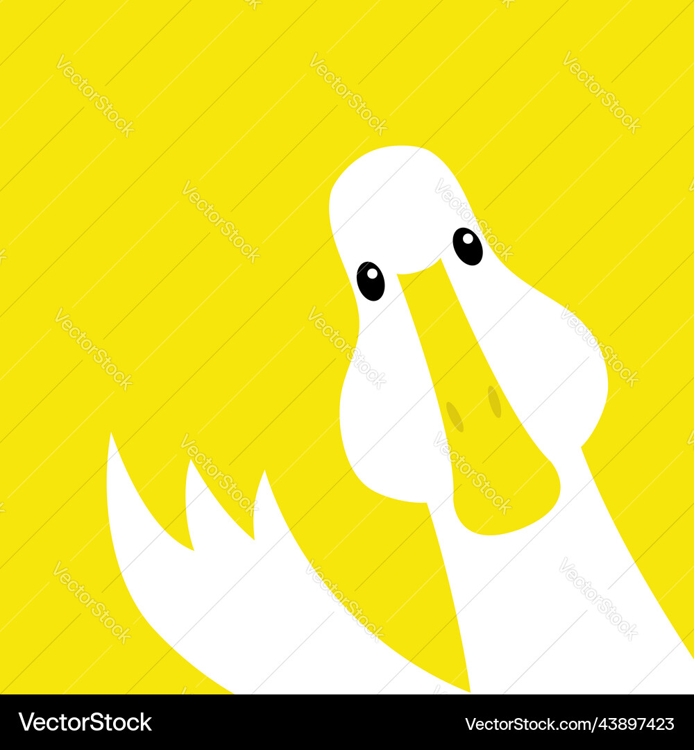 Goose duck face head waving wing hand from Vector Image