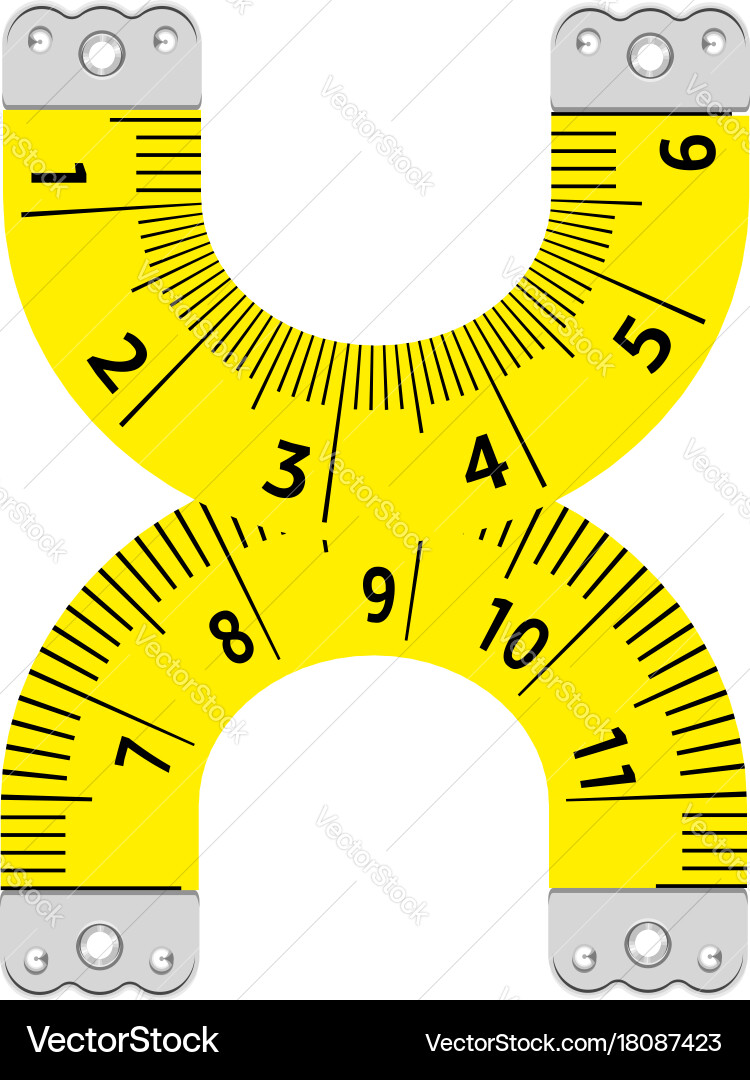 Letter x ruler icon cartoon style Royalty Free Vector Image