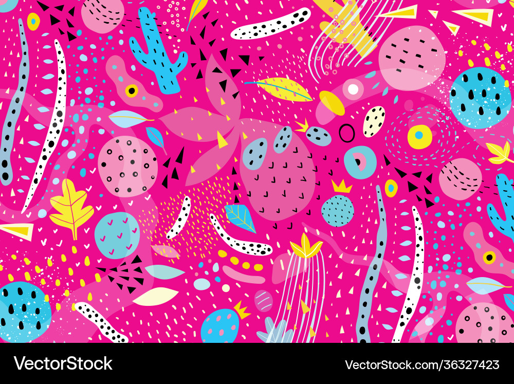 Organic shapes abstract fuchsia background Vector Image