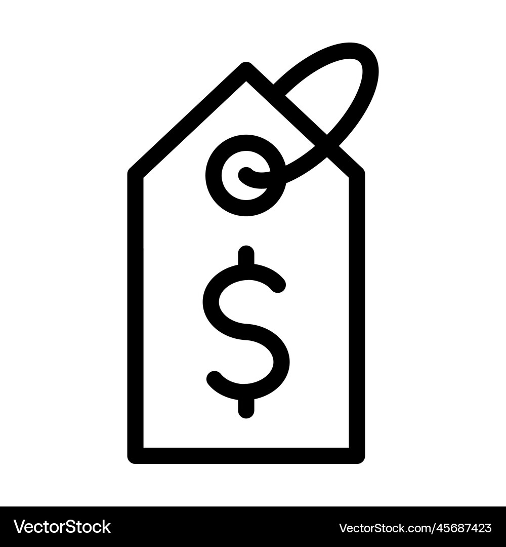 Price Tag Icon - Line Art Royalty Free Vector Image
