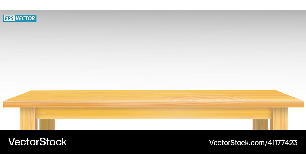 Realistic pine wood tabletop isolated or brown Vector Image