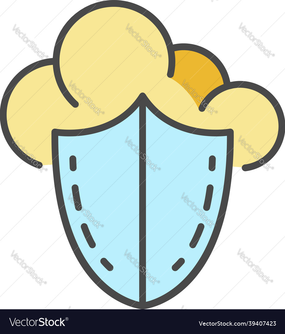 Secured data cloud icon color outline Royalty Free Vector Secured data cloud icon color outline Royalty Free Vector
