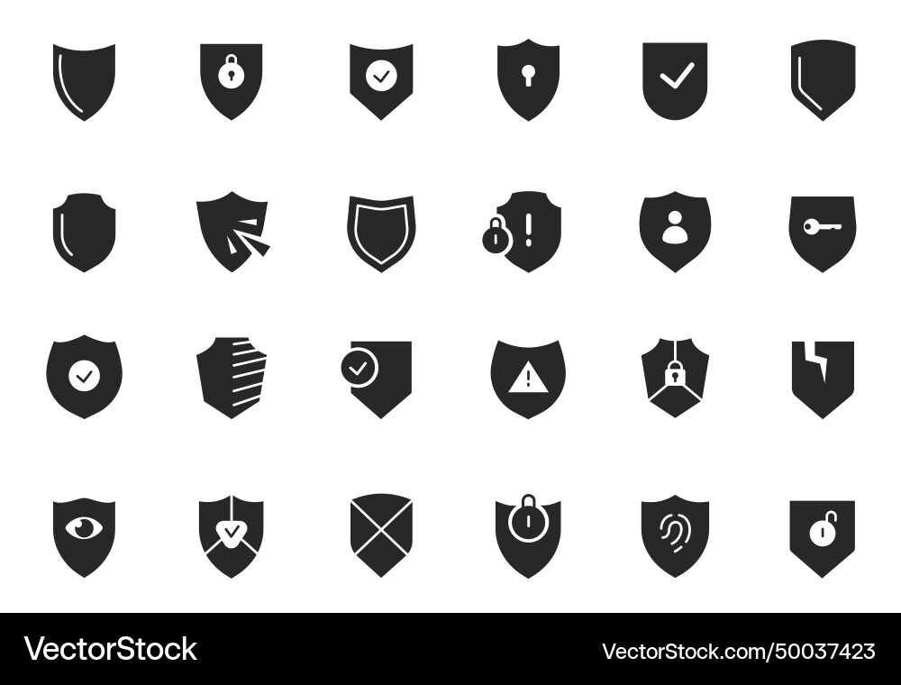 Security shield icons insurance and protection Vector Image