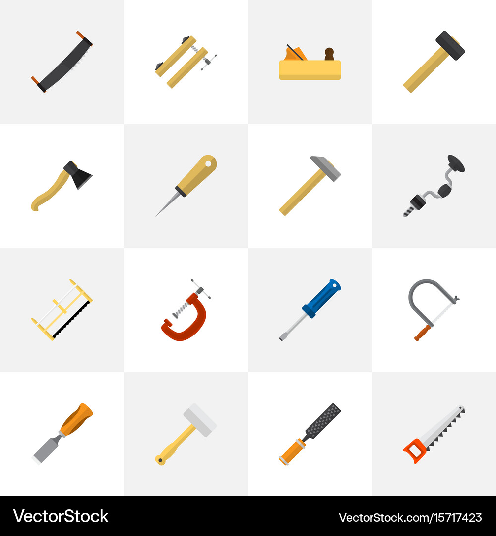 Set of 16 editable tools icons includes symbols Vector Image