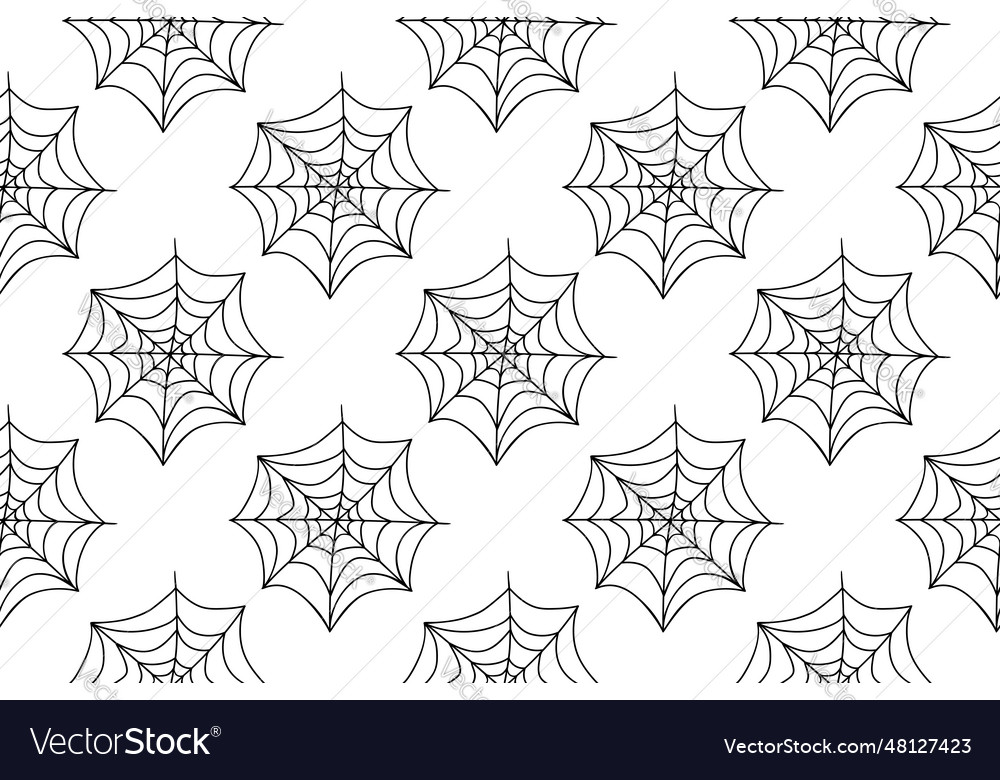 Spider web seamless pattern halloween texture Vector Image