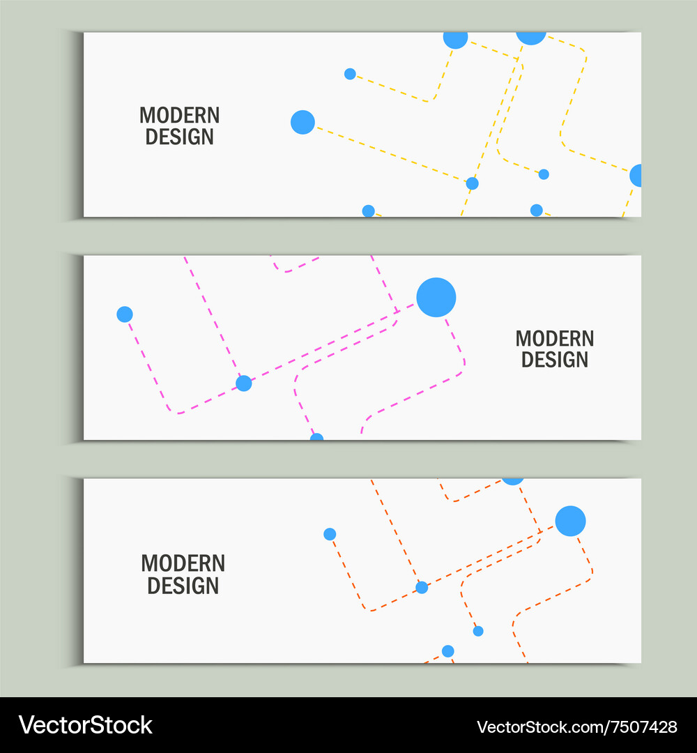 Abstract banner background dotted lines and balls Vector Image