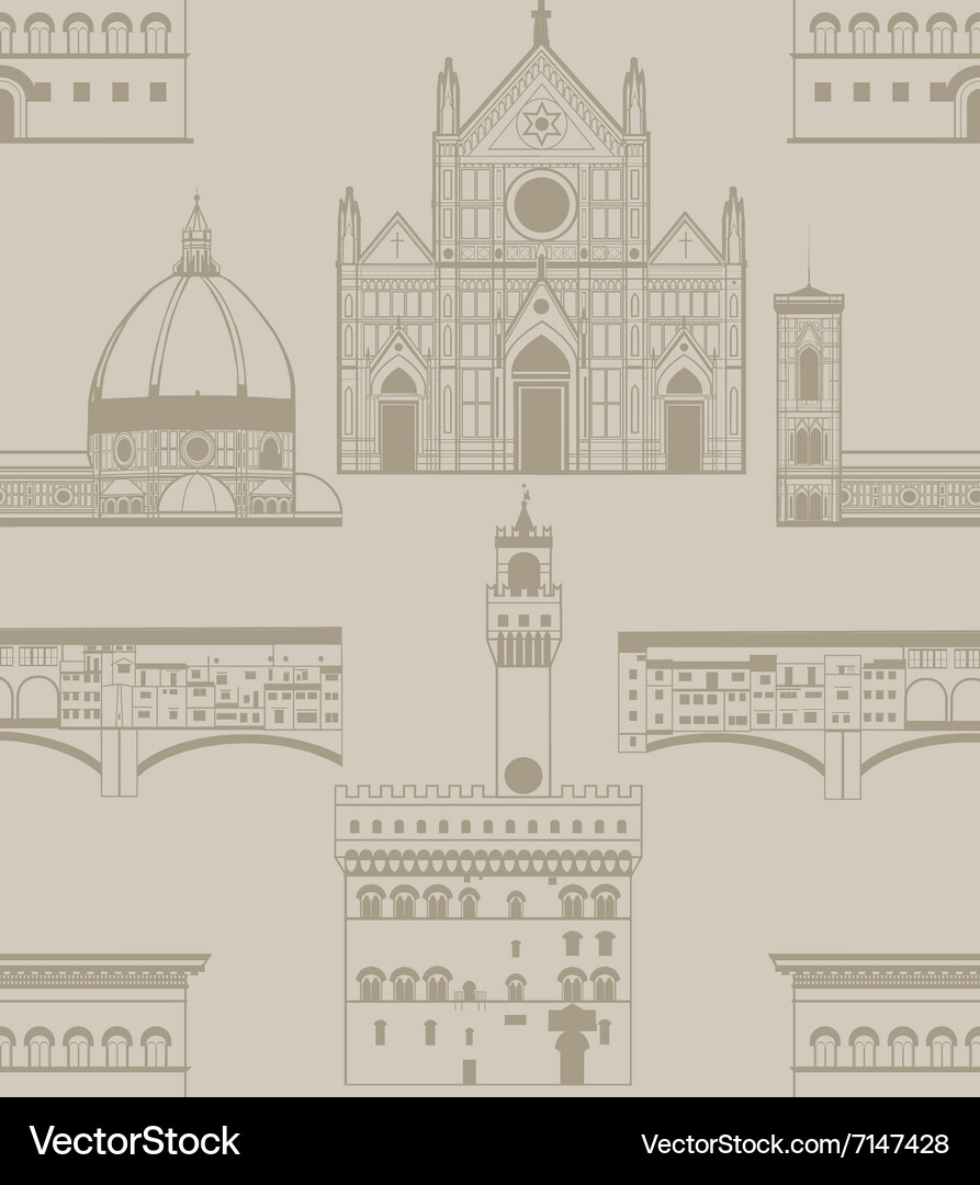 Background with landmarks of florence Royalty Free Vector