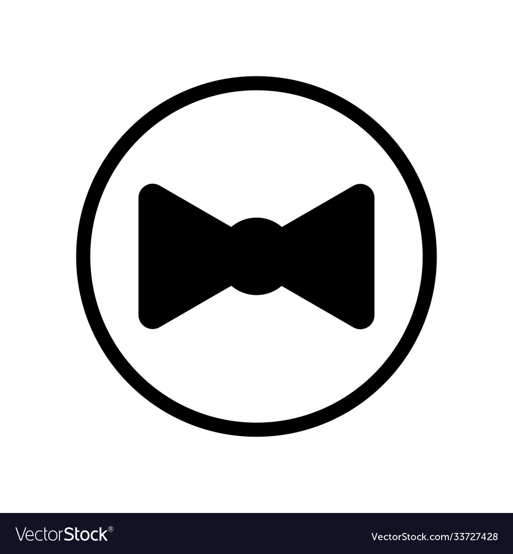 Black bow tie flat icon isolated on white Vector Image
