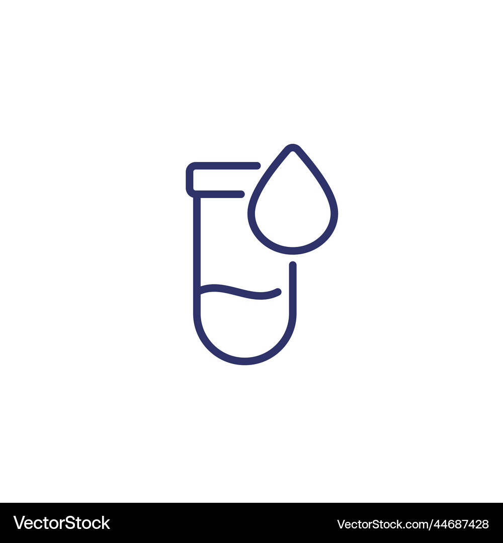 Blood Test Icon - Test Tube & Drop Royalty Free Vector