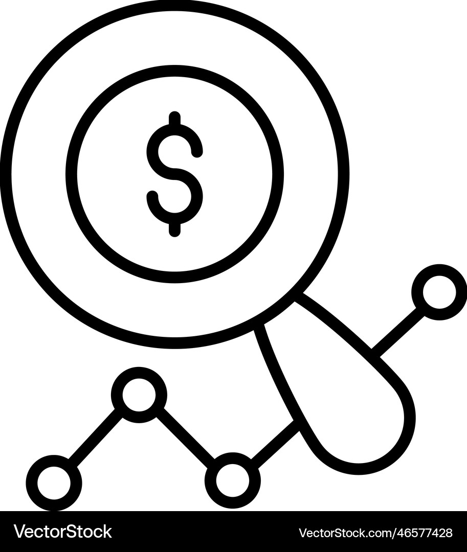 Financial analysis outline icon style i Royalty Free Vector