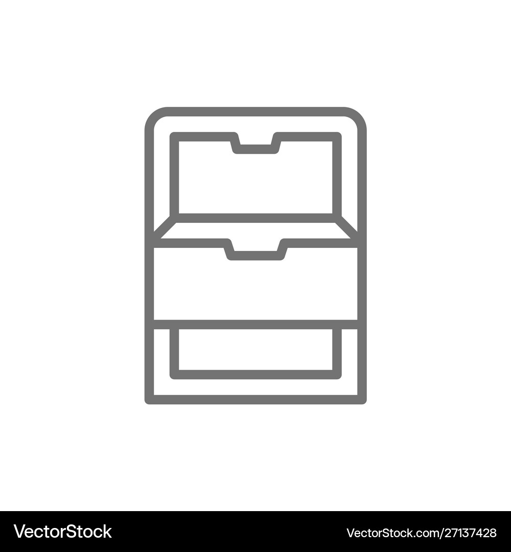 Freezer with drawers fridge line icon Royalty Free Vector
